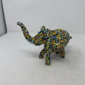 Handmade | Accents | Handmade Beaded African Elephant Figurine ...
